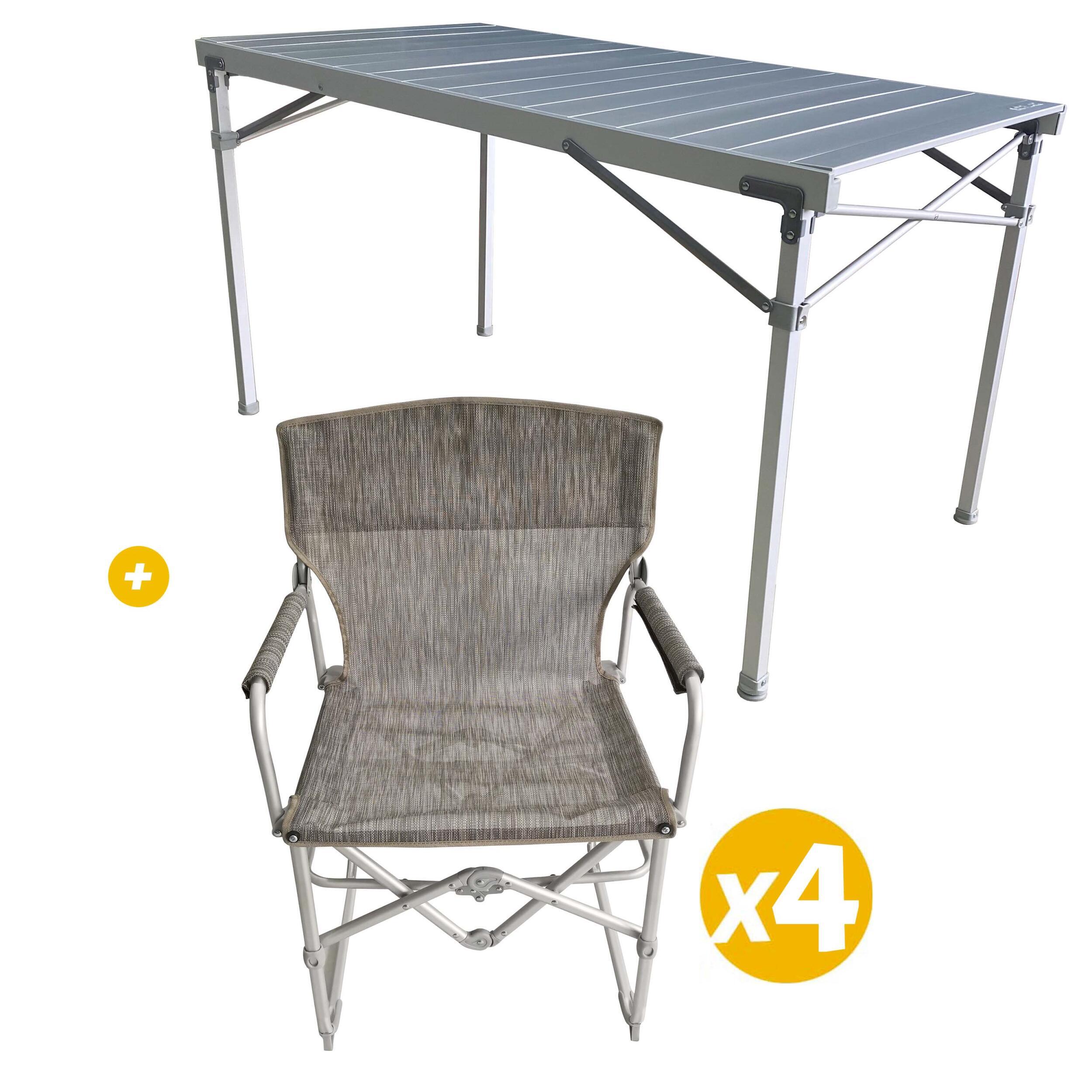 4 Fauteuils director pliant Tiny + Table Flex Alu 6 personnes Soplair ...
